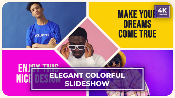 Elegant Colorful Slideshow 4K After Effects Template | Split Screen, After Effects Project Files